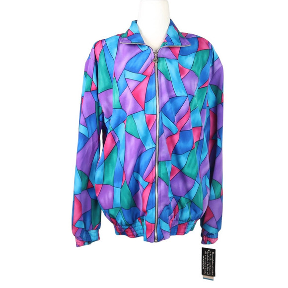 Teddi | Jackets & Coats | Vintage 9s Teddi Blue And Purple Stained ...